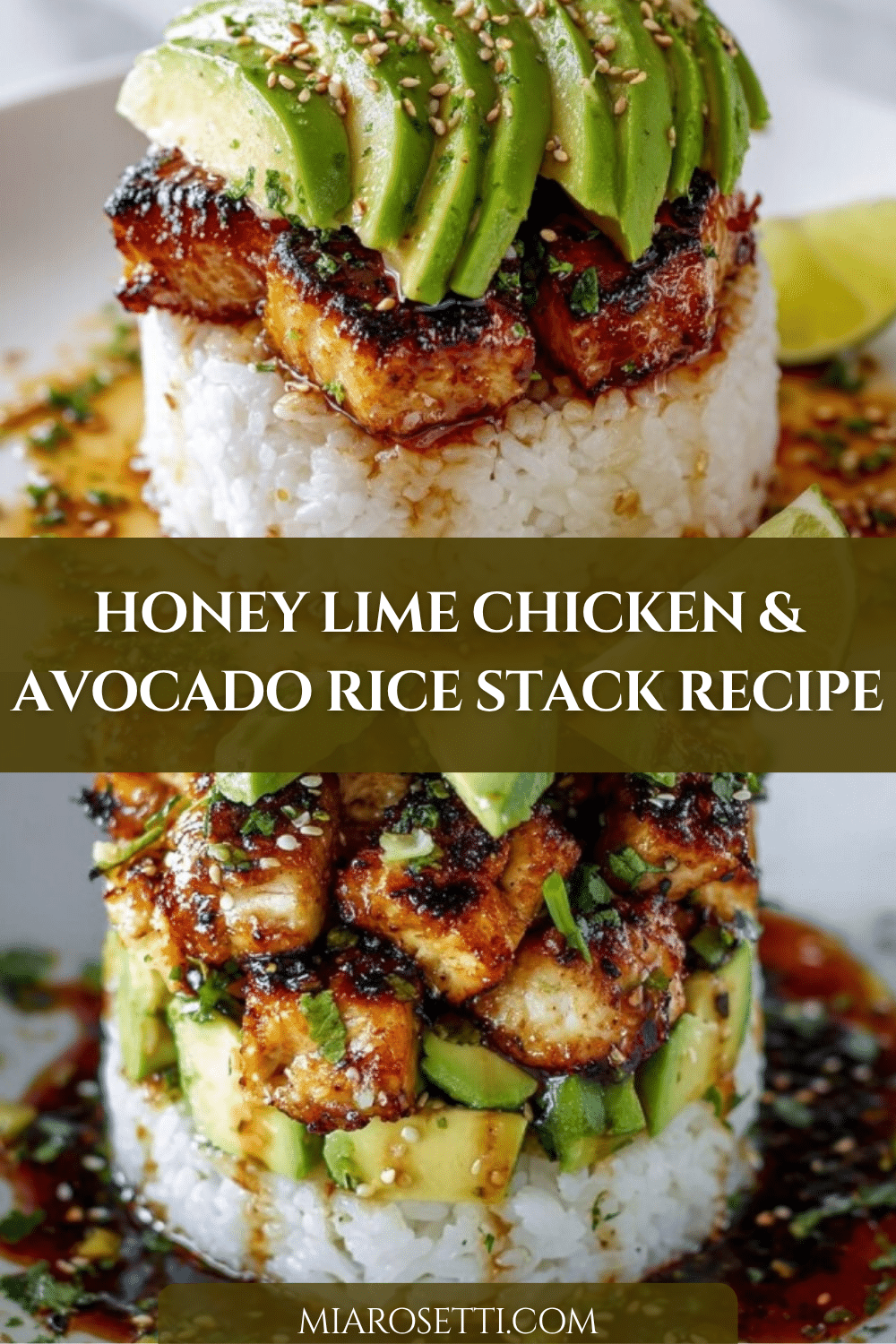 Honey Lime Chicken & Avocado Rice Stack – Fresh & Flavorful